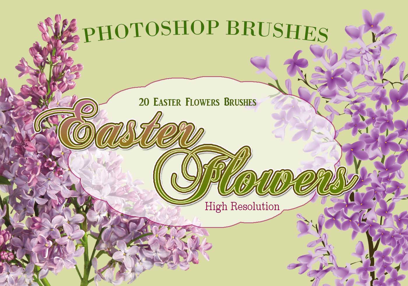 20 Easter Flowers PS Brushes abr. vol.4 - Free Photoshop Brushes at ...