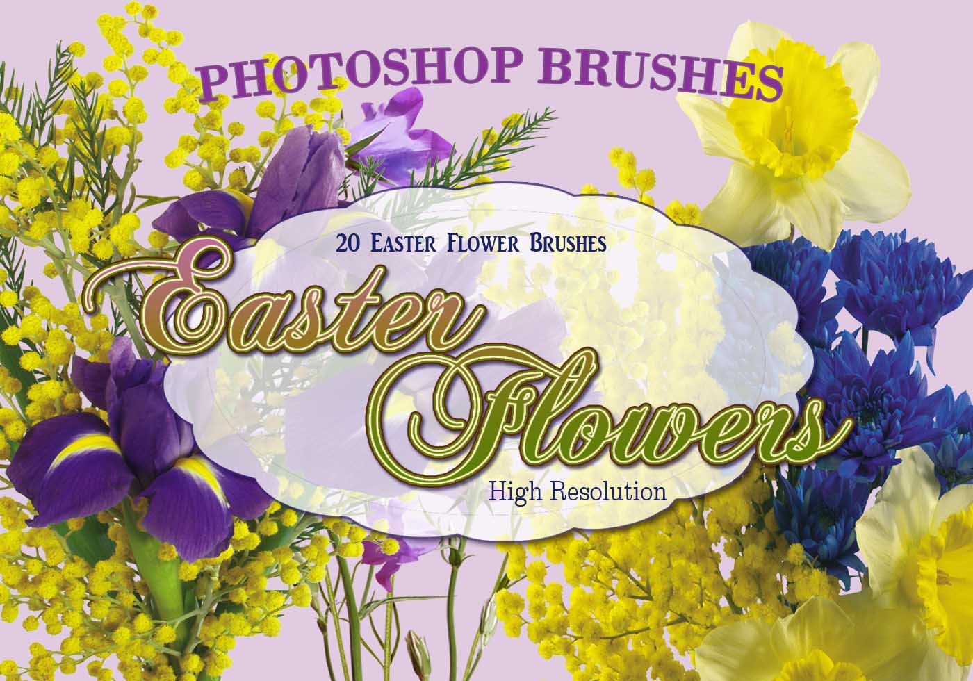 20 Easter Flowers PS Brushes abr. vol.5 - Free Photoshop Brushes at ...