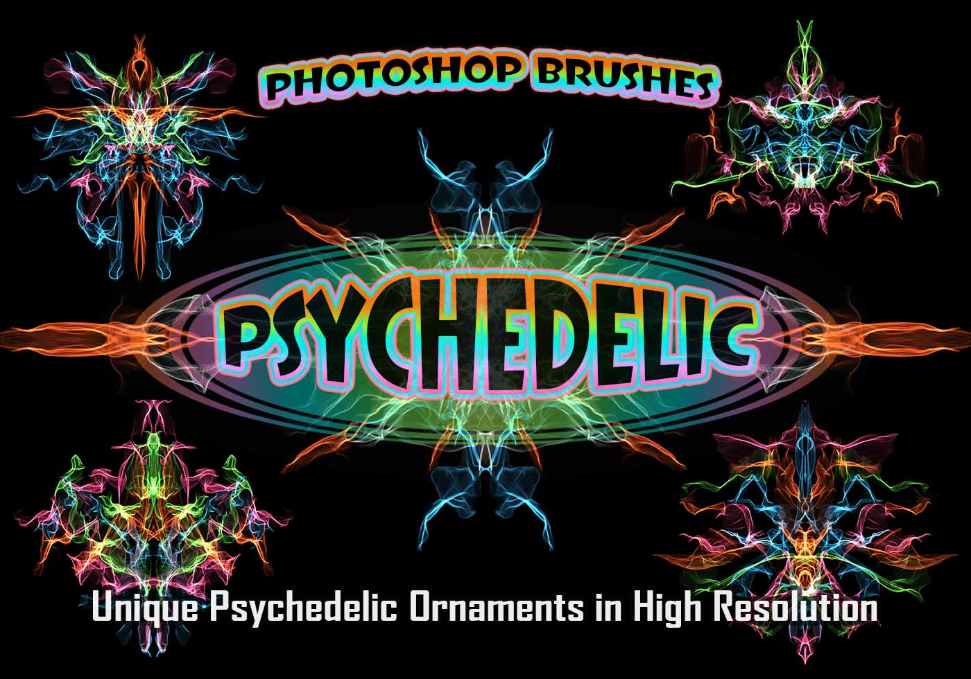 20 Psychedelic Ornament PS Brushes abr. vol.1 - Free Photoshop Brushes ...