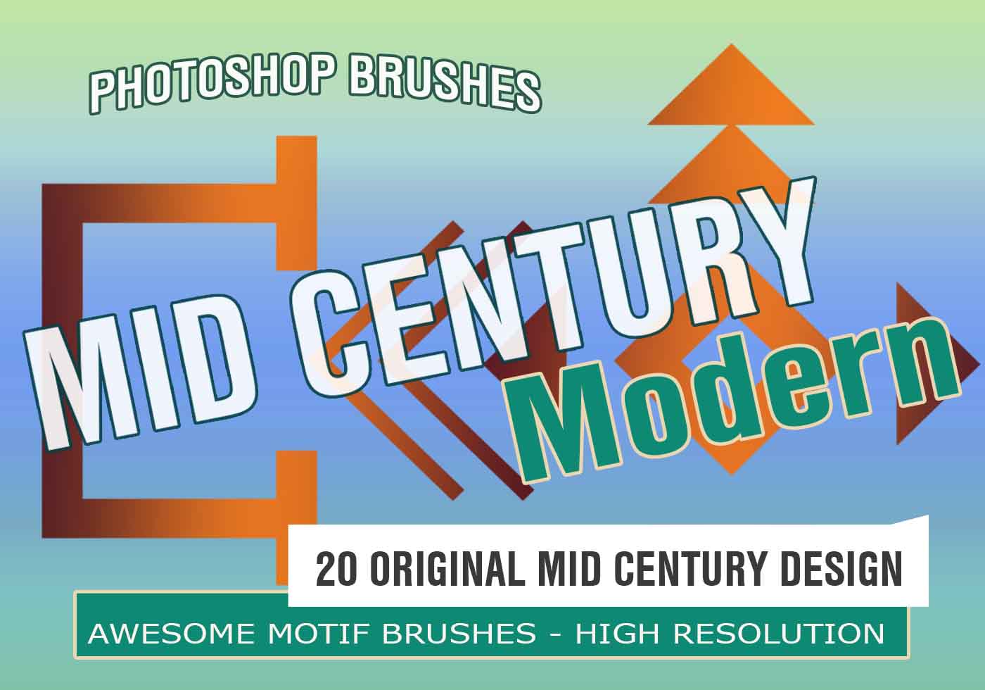 20 Mid Century Mod Motifs PS Brushes abr. - Free Photoshop Brushes at ...